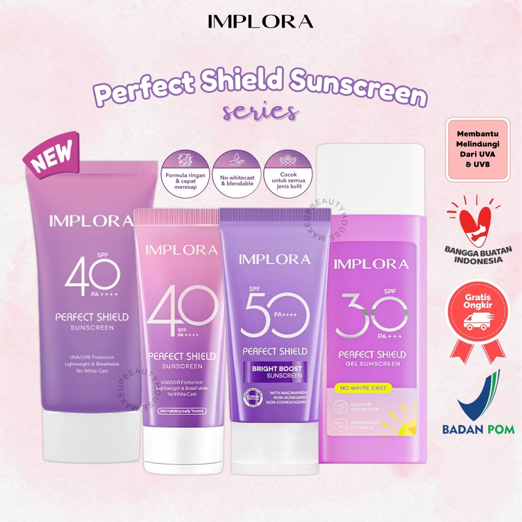 Jual IMPLORA Perfect Shield Sunscreen Series | SPF40 PA++++ 50ml/25ml ...