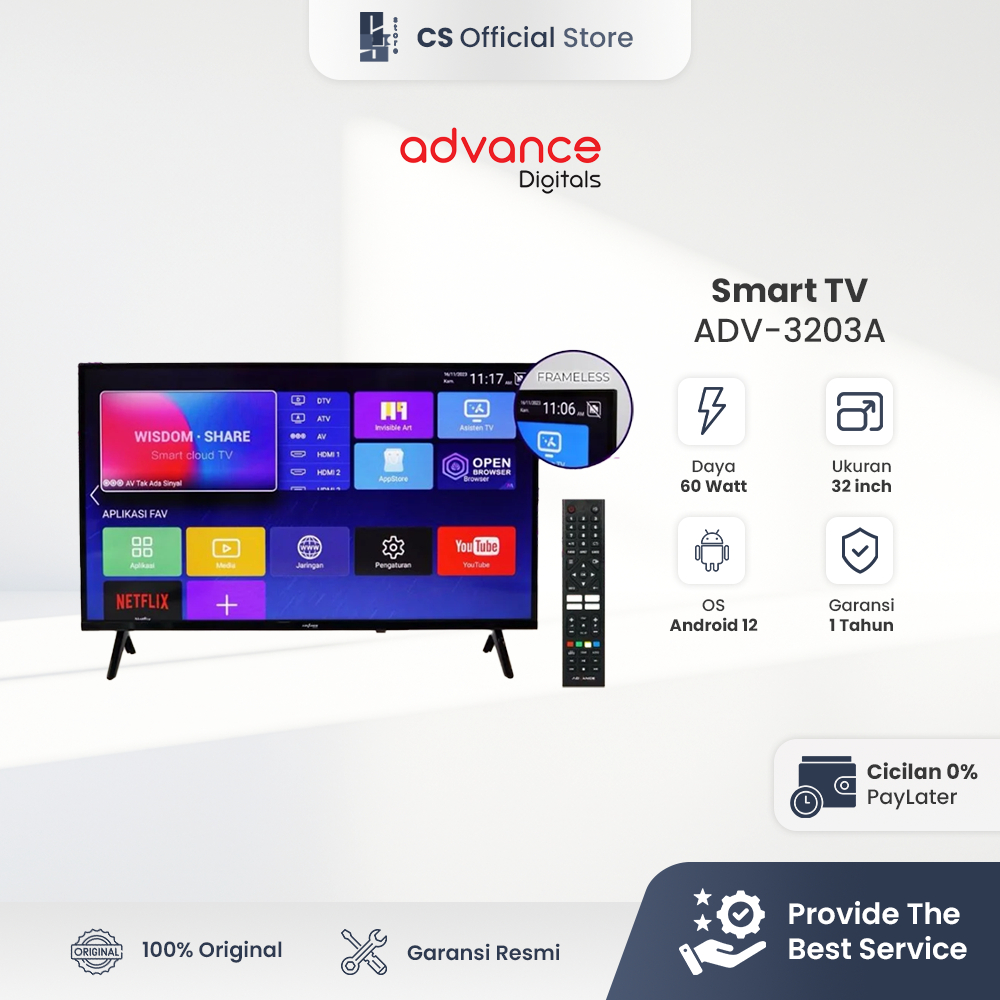 Jual ADVANCE Smart Android TV LED 32 Inch ADV 3203A Televisi Digital ...
