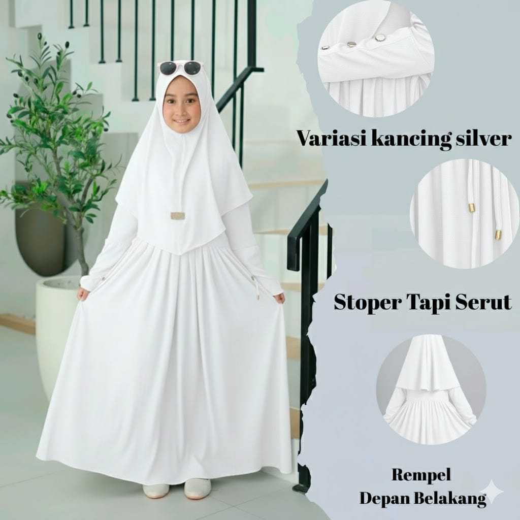 Jual Gamis Abaya Serut Anak Umur 3 - 12 Tahun Bahan Spandek Jersey Seat ...