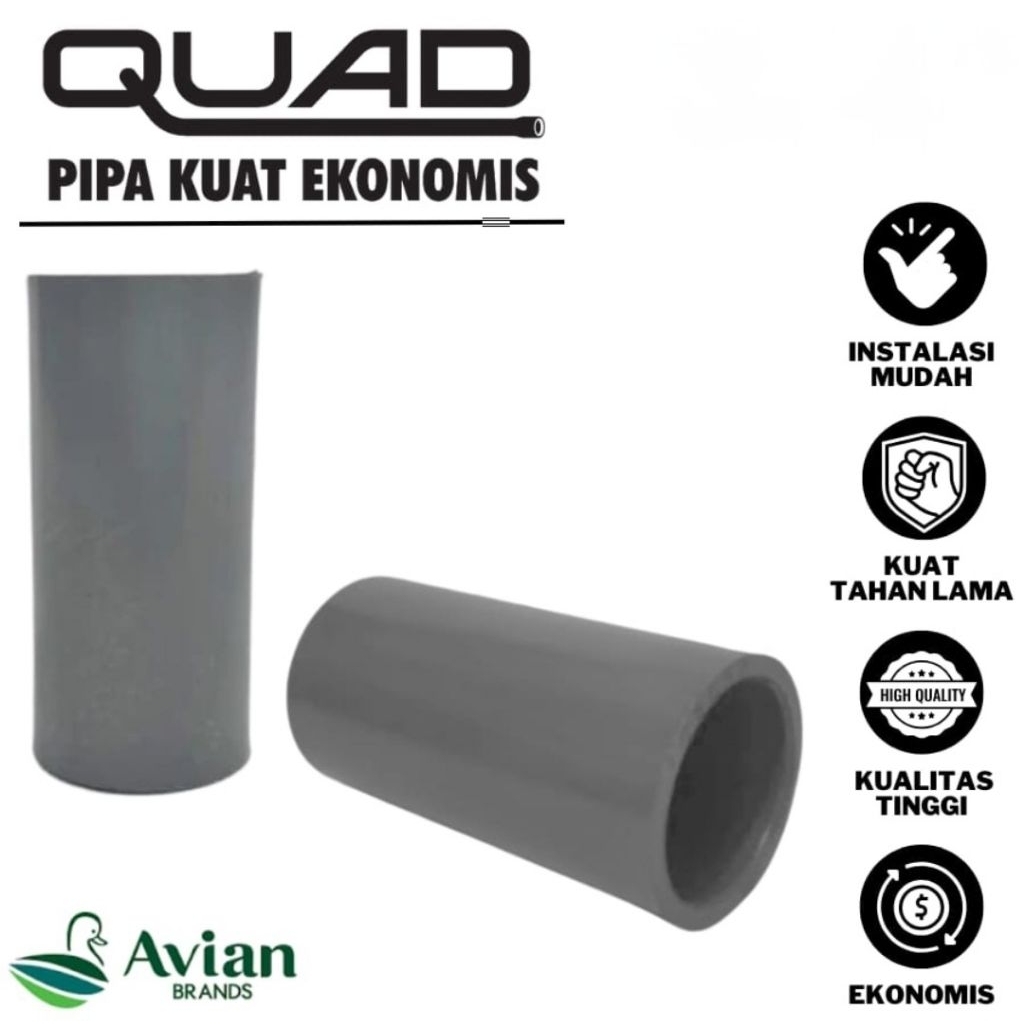 Jual Sok fiting pipa pvc Socket QUAD 1/2" 3/4" AW | Shopee Indonesia