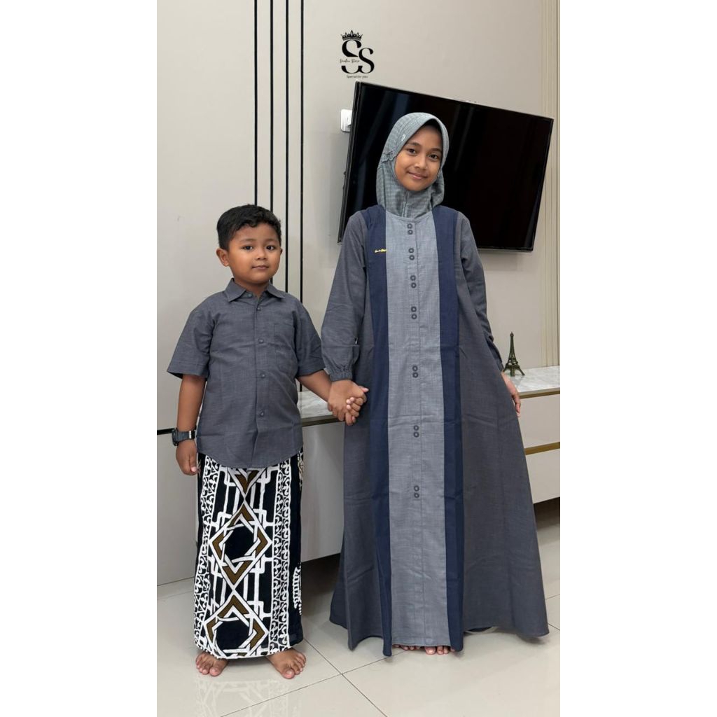 Jual OPEN PO FAMSET COUPLE ANAK COTTON SEIKO DRESS GREYSTONE SAULIN ...