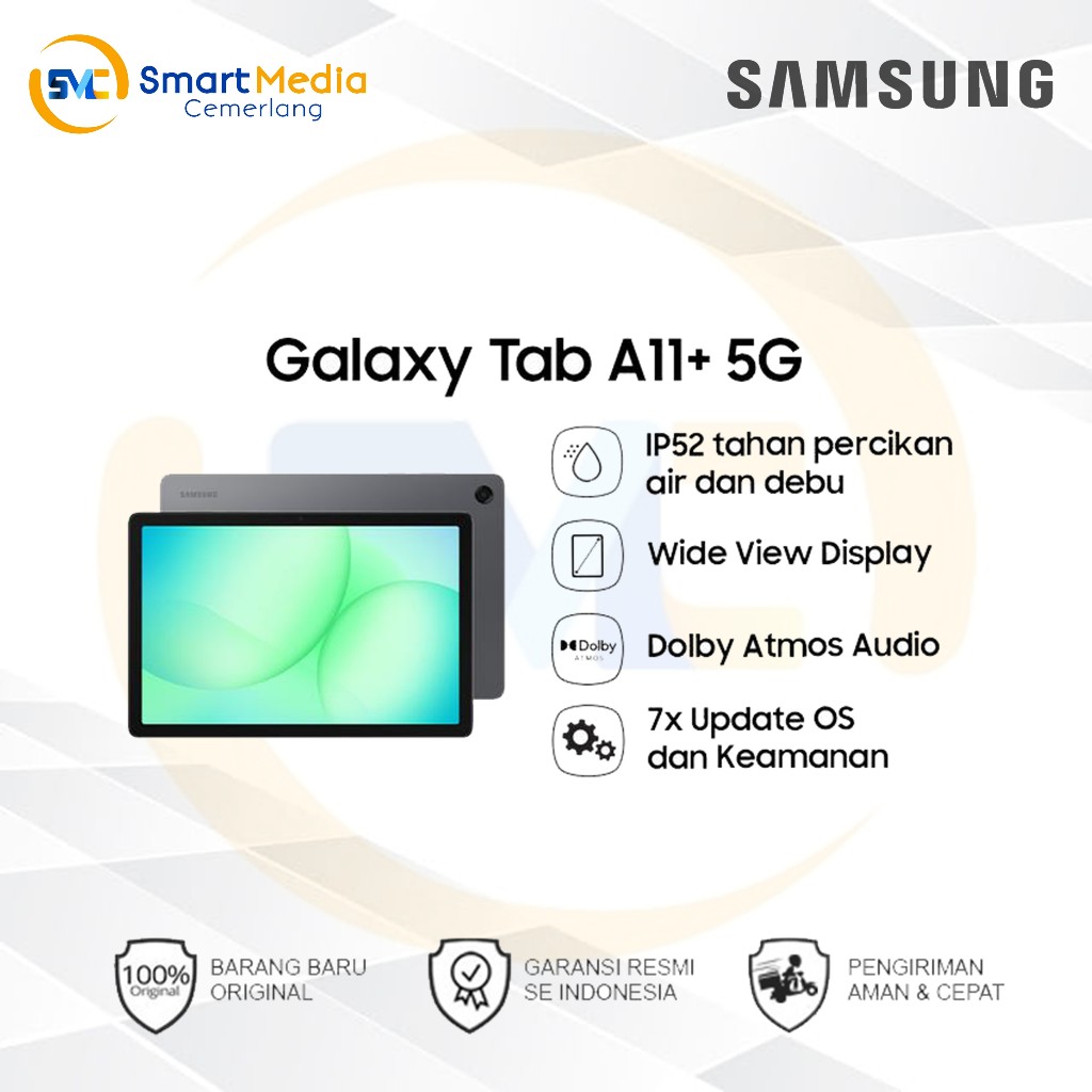 Jual SAMSUNG GALAXY TAB A11 PLUS 5G (6GB/128GB) GREY + BOOK COVER ...