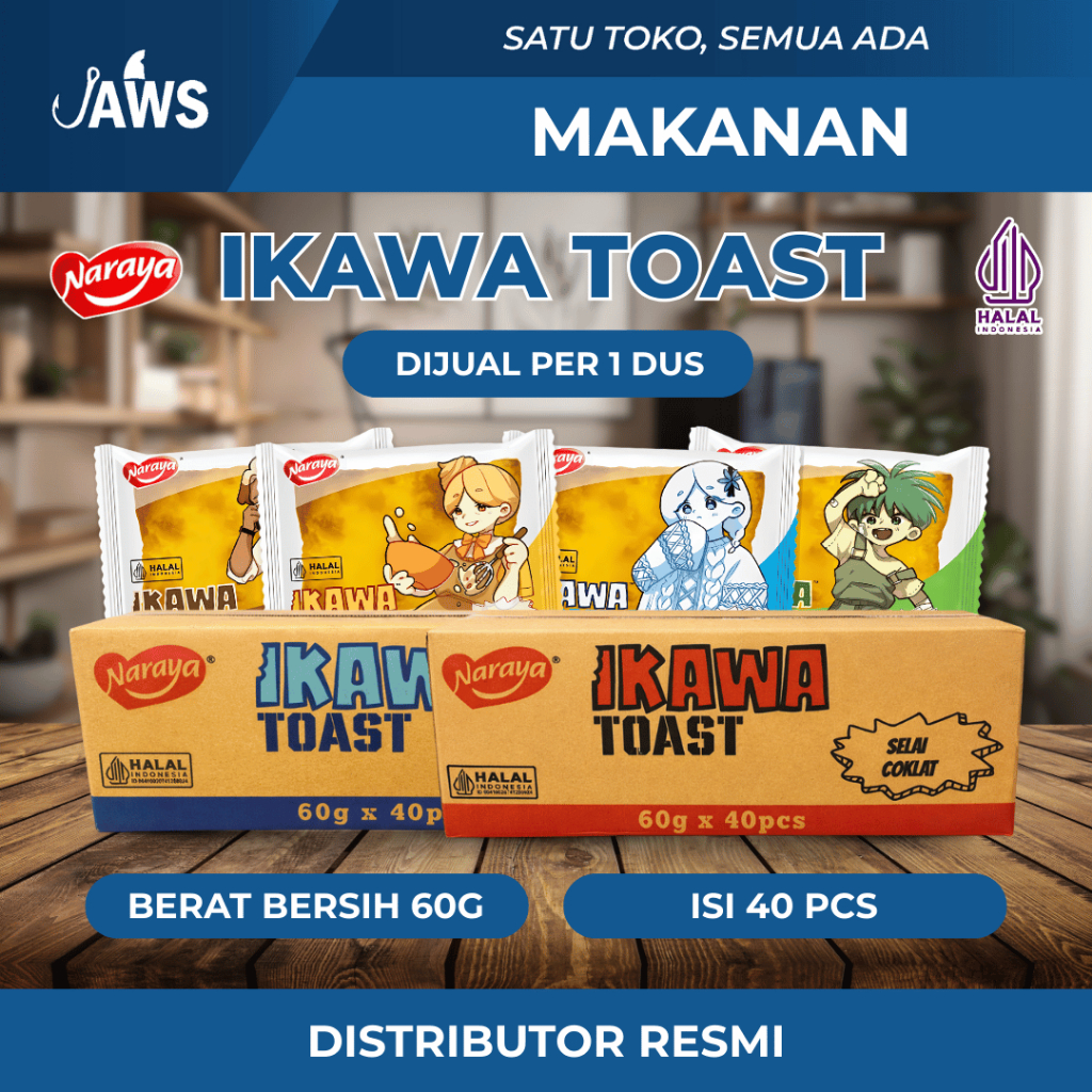 Jual NARAYA Ikawa Toast 60gr 1 Dus isi 40 pcs Roti Panggang Cemilan ...