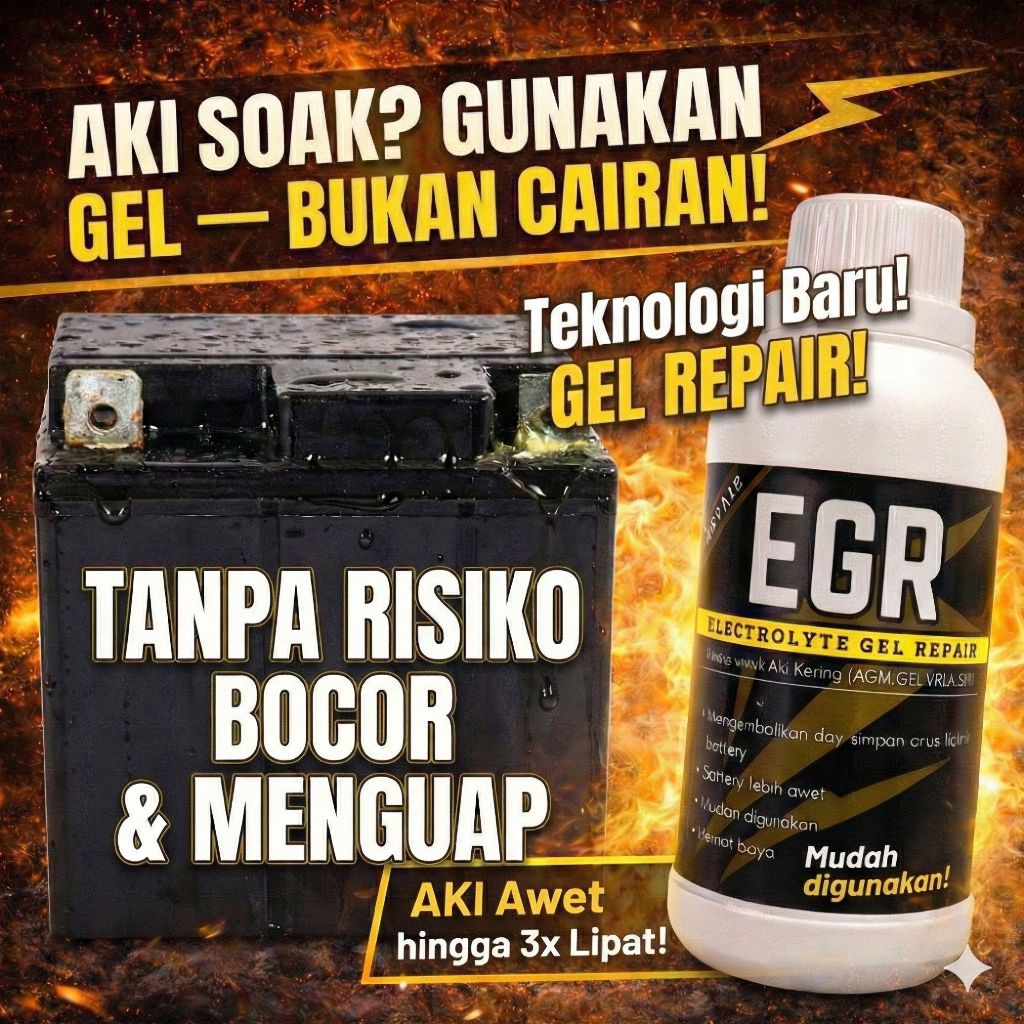 Jual Cairan Perbaikan Aki Kering EGR Elektrolit Gel Repair Pengawet Aki ...