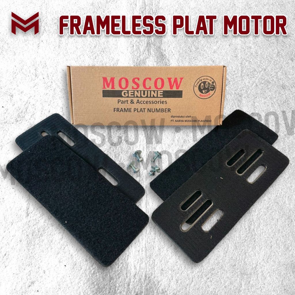 Jual FRAMELESS PLAT MOTOR DUDUKAN PLATE NOMOR 2PCS MOSCOW UNIVERSAL ...