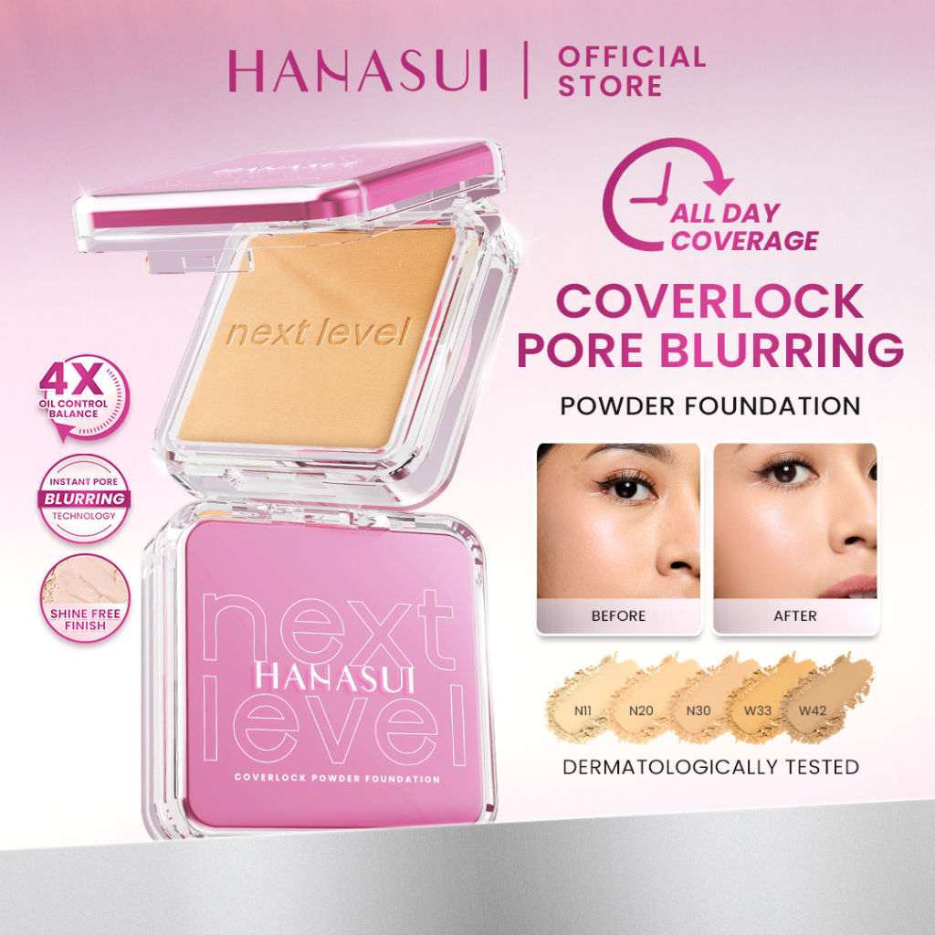 Jual Hanasui Next Level Coverlock Powder Foundation - Porefect Blur ...