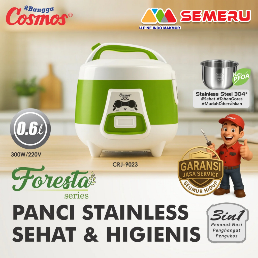 Jual COSMOS MAGIC COM SATINLESS 0.6 L CRJ-9023 | Shopee Indonesia