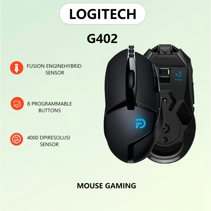 Jual Logitech G402 Wired Gaming Mouse Fusion Enginehybrid Sensor 8 ...