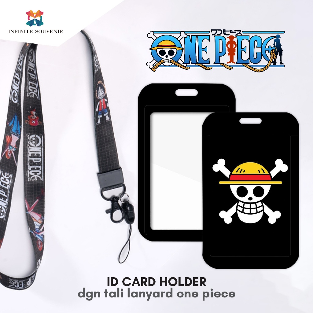 Jual [N004] ID Card Holder One Piece dengan Tali Lanyard / Nametag ...