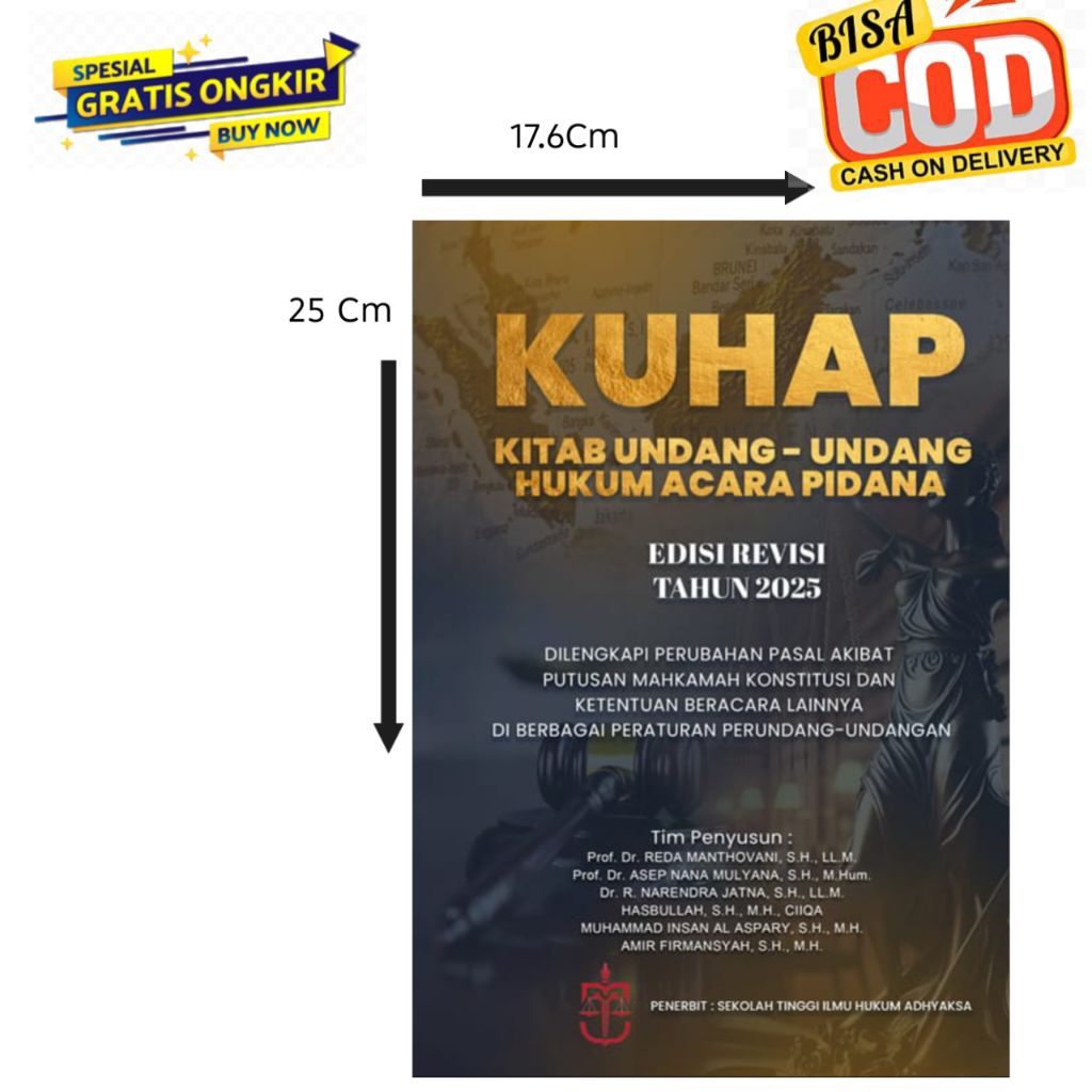 Jual Buku Kuhp KITAB UNDANG – UNDANG HUKUM ACARA PIDANA EDISI REVISI ...