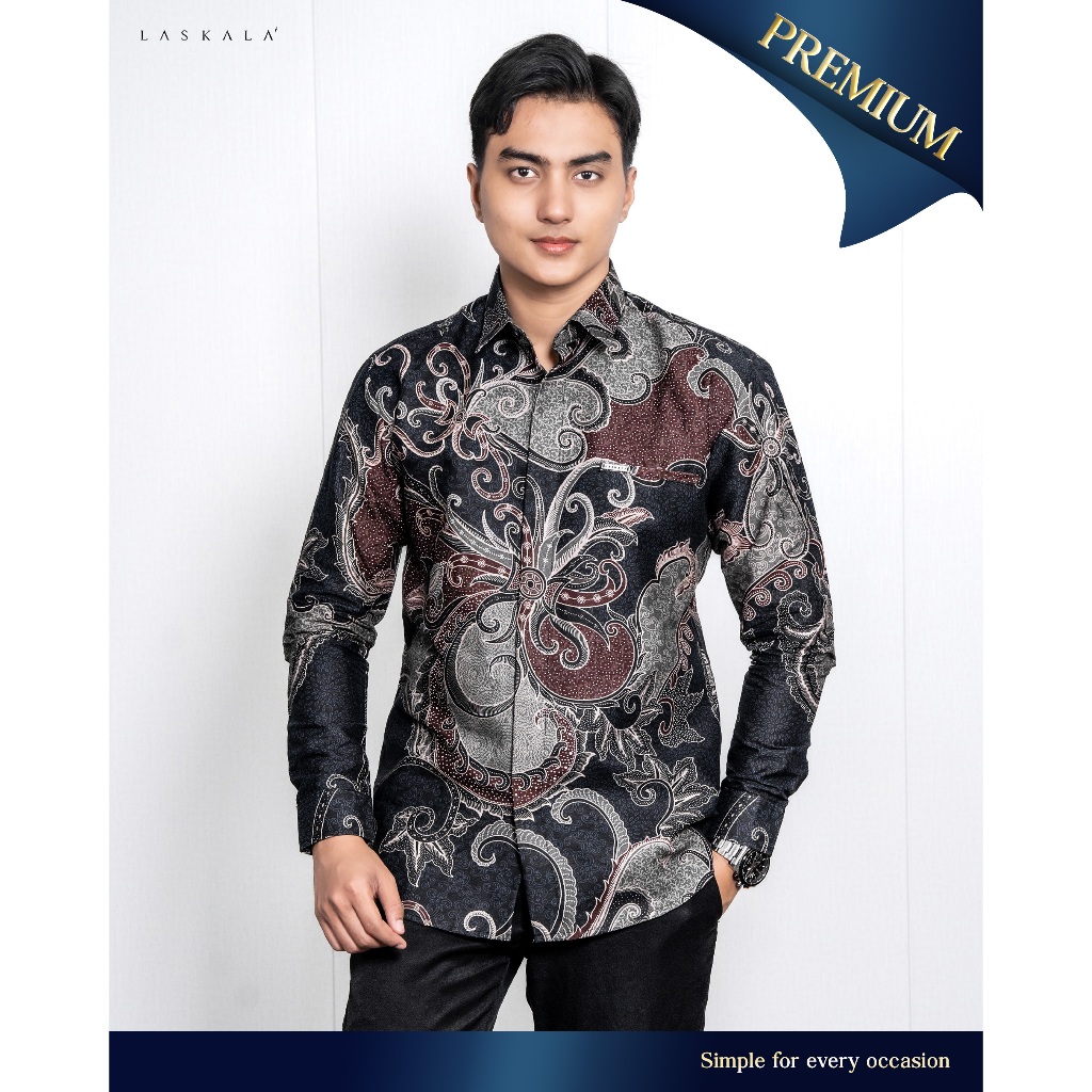 Jual Laskala Batik Premium Berau Kemeja Batik Pria Slimfit Lengan ...