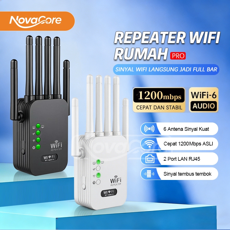 Jual Penguat Sinyal WiFi 1200Mbps 4/6 Antena High Gain WiFi Repeater ...