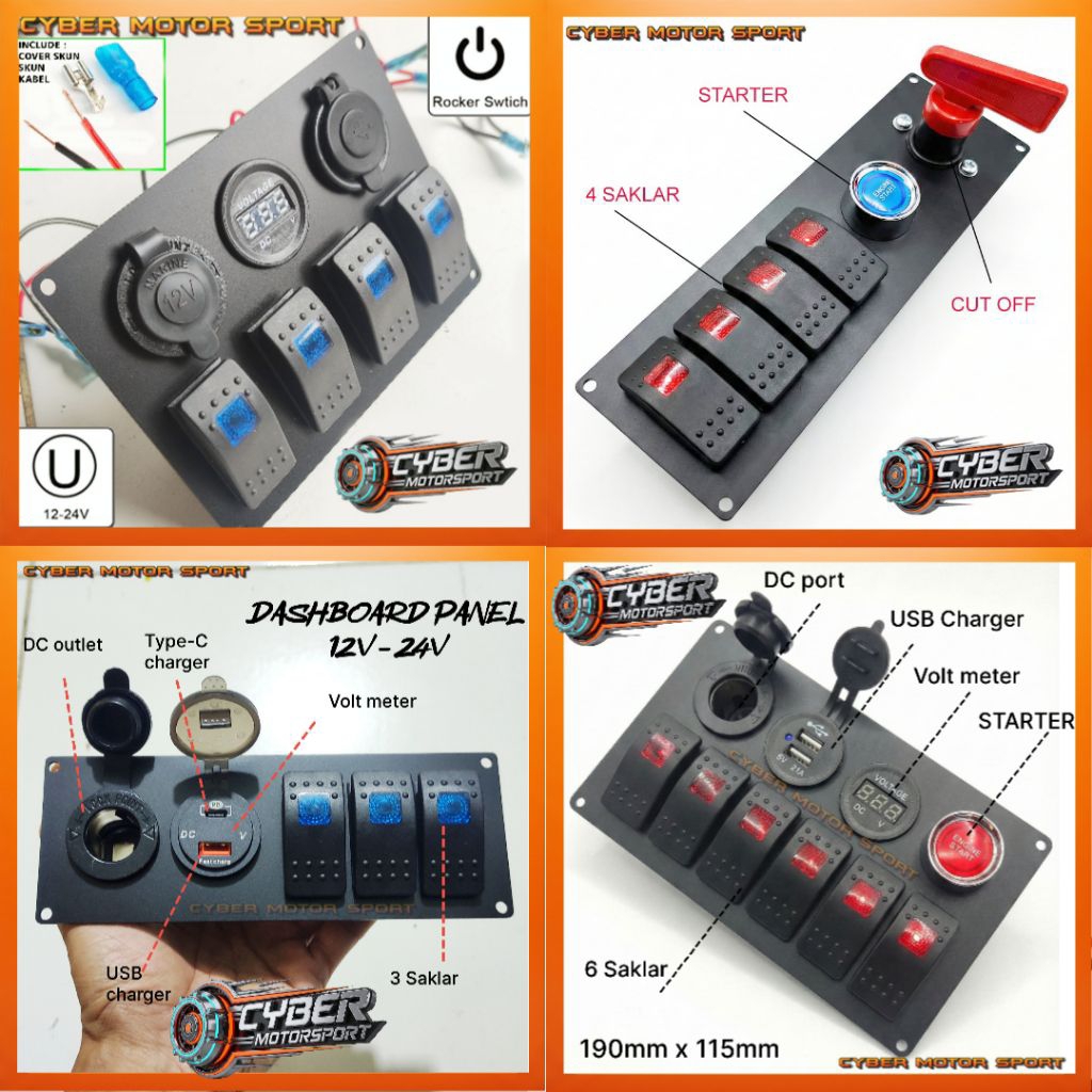 Jual Saklar mobil Universal 12v 24v saklar panel mobil. rocker arb ...