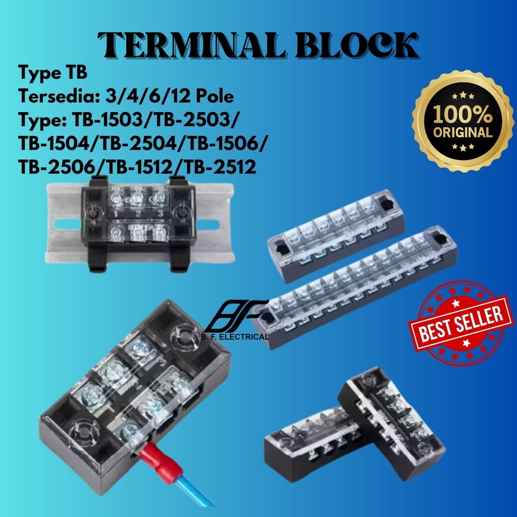 Jual Terminal Blok TB 15A 25A 3P 4P 6P 12P / TB1504 TB2504 TB1506 ...