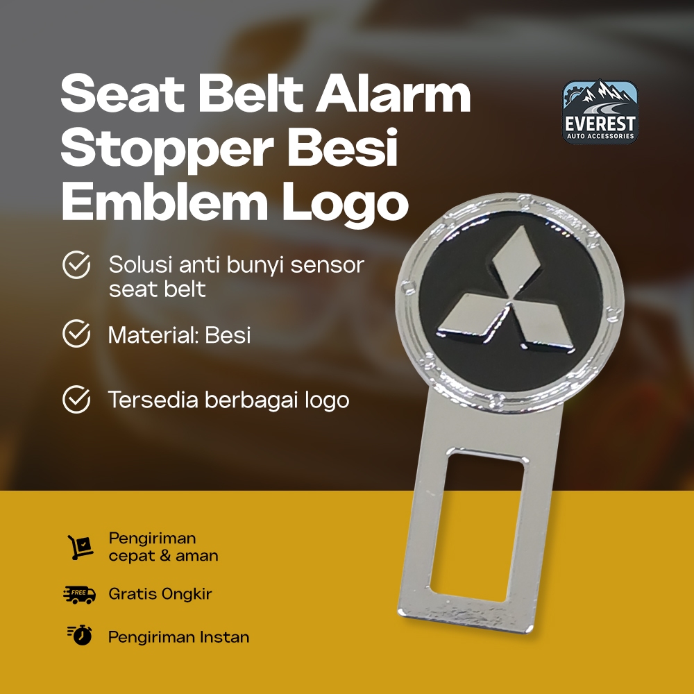 Jual Everest Auto - Colokan Safety Belt Besi Logo | Buckle Seat Belt ...