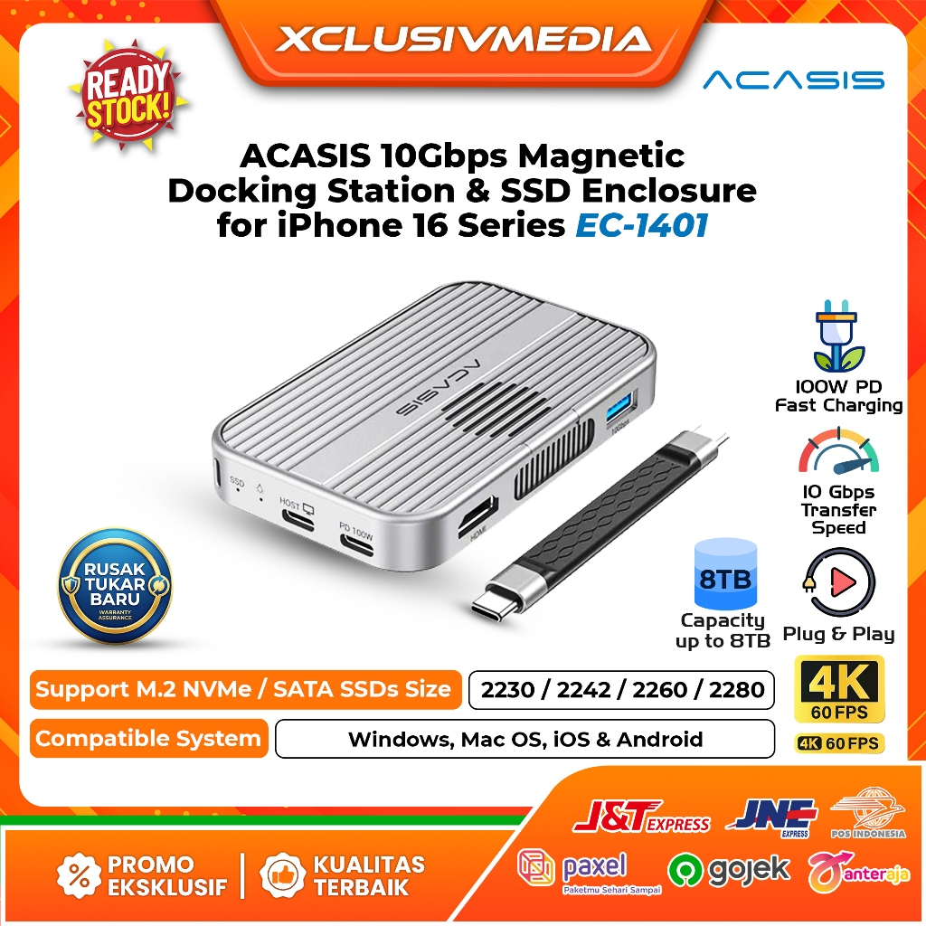 Jual ACASIS 10Gbps Magnetic Docking Station & SSD Enclosure for iPhone ...