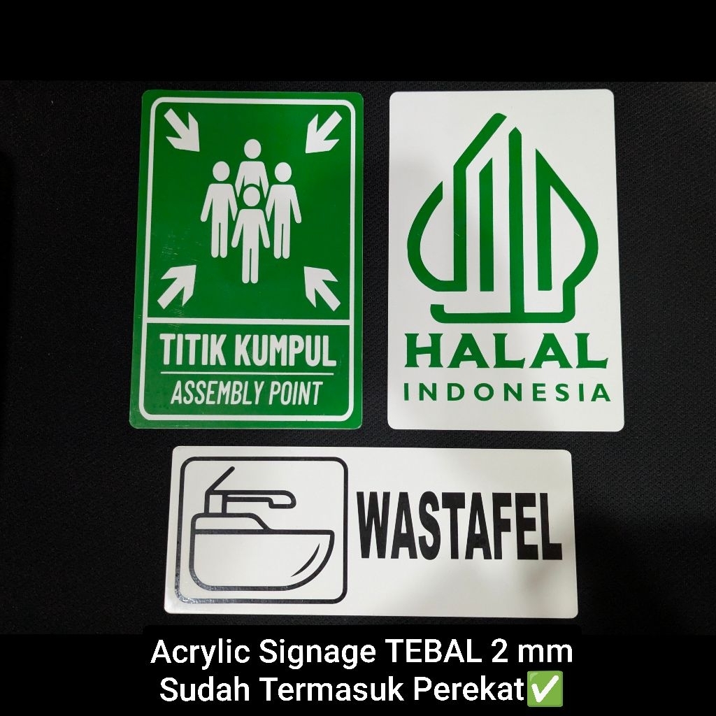 Jual Acrylic Akrilik Sign Signage TEBAL TITIK KUMPUL ASSEMBLY POINT ...