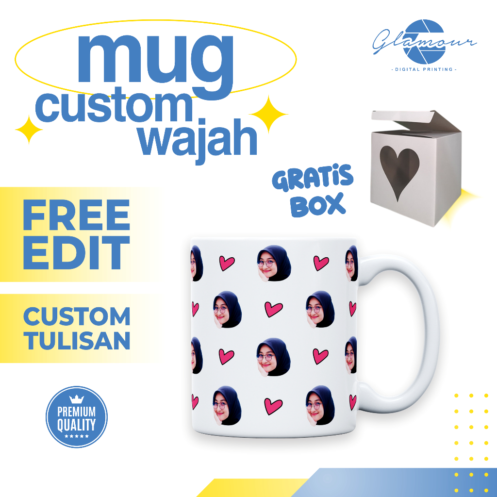 Jual Gelas Mug Custom Wajah Muka Foto Kado Hadiah Ulang Tahun Souvenir ...
