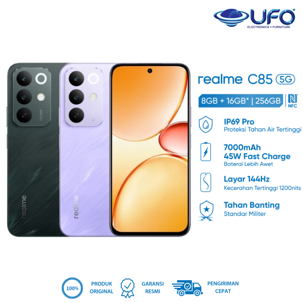 Jual Realme C85 5G 8GB+16GB*|256GB | 7000mAh Baterai 45W Fast Charge ...