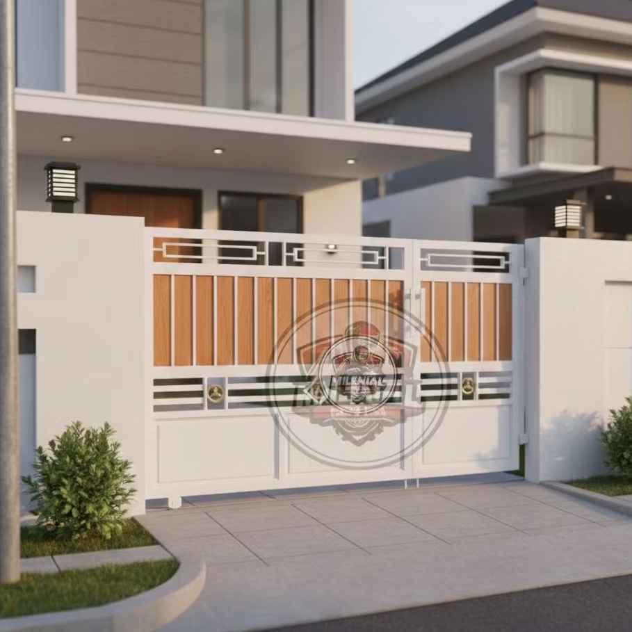 Jual Pagar Minimalis Motif Kayu | Jasa Pagar Besi Modern | Custom ...