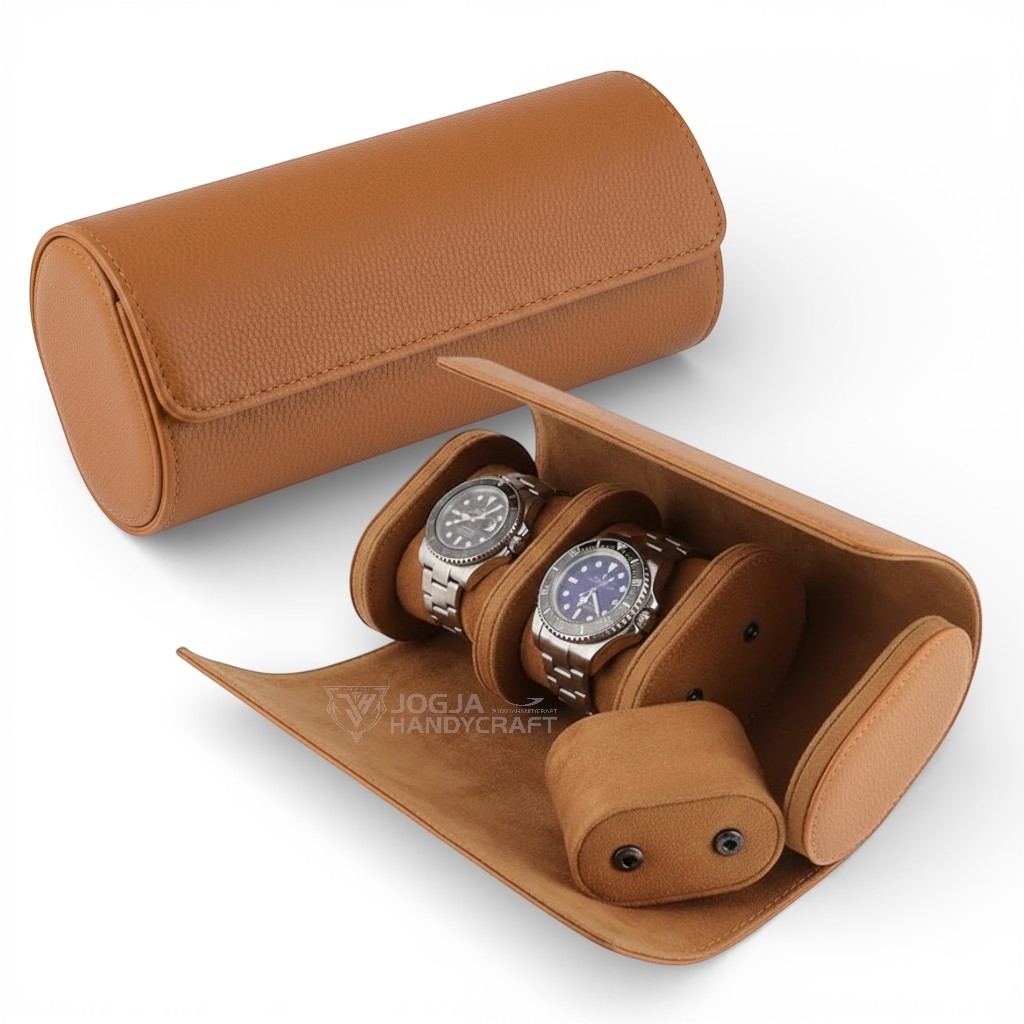 Jual Tempat Jam Tangan Portable Watch Roll Case Watch Box Isi 1/2/3 ...