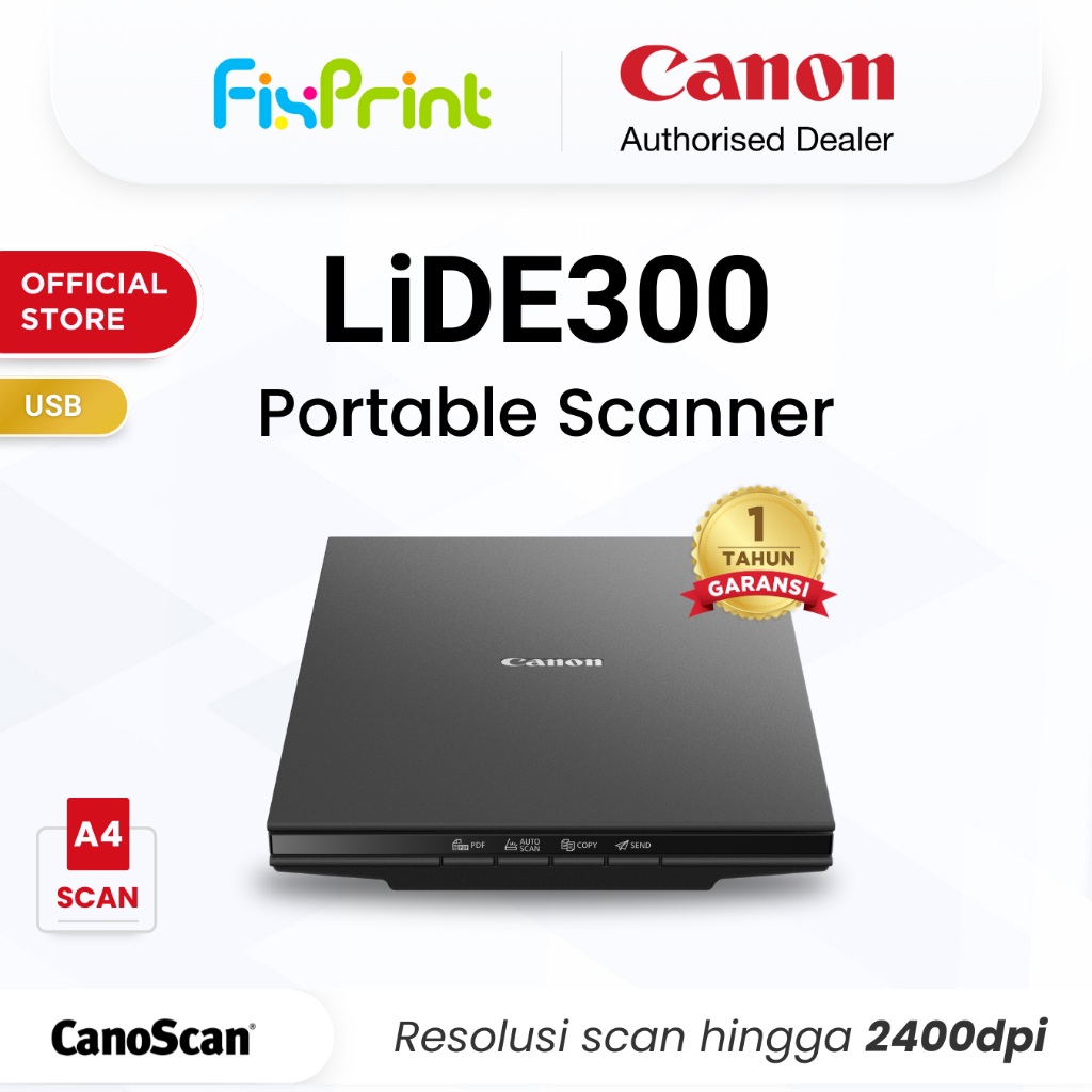Jual FixPrint Scanner Canon LiDE 300 LiDE-300 A4 Flatbed CanoScan ...