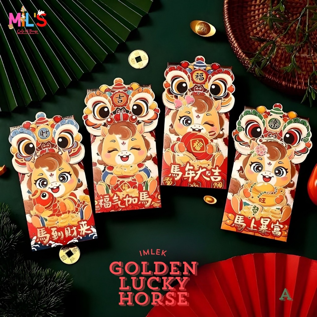 Jual [ CUTE MIL'S ] ANGPAO IMLEK & LEBARAN 2026 KUDA REOTANGLE LUCU ...