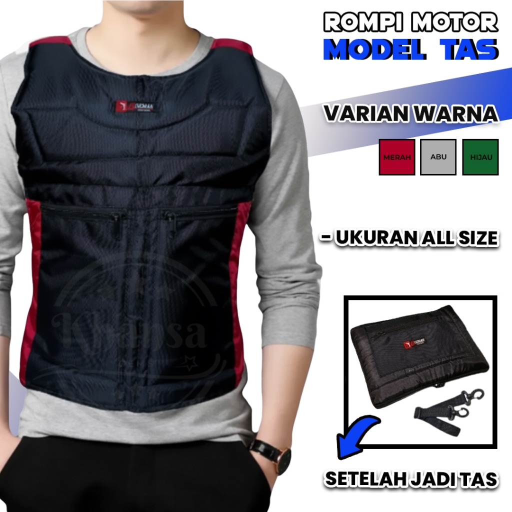 Jual Rompi Motor Pelindung Dada Tahan Angin Model Lipat Tas Smart Vest ...