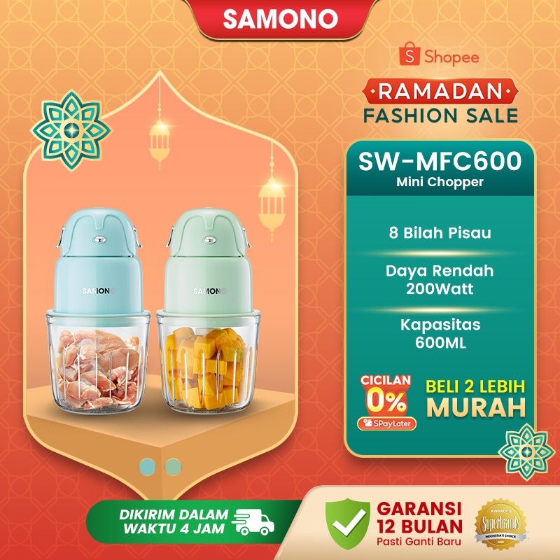 Jual SAMONO Food Chopper 600ml MPASI Food Grade Mesin Penghalus Daging ...