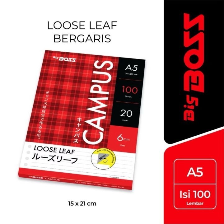 Jual LOOSE LEAF BIG BOSS CAMPUS A5 50 LEMBAR & A5 100 LEMBAR | Shopee ...
