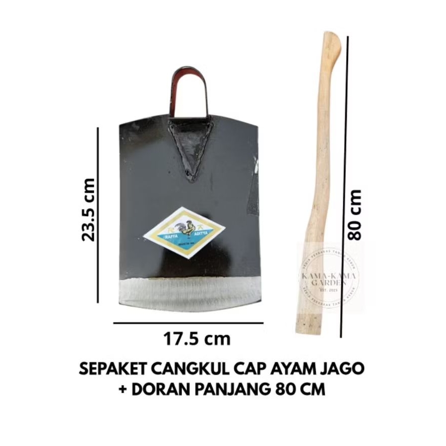 Jual Sepaket CANGKUL Cap Ayam Jago Lokal dan Gagang Kayu - Cangkul ...
