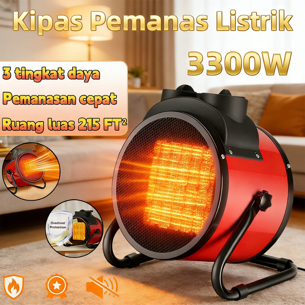 Jual Electric Blower Heater Kipas Pemanas Ruangan Ekonomis 3300w Blower ...