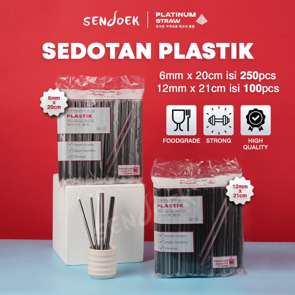 Jual PLATINUM Sedotan Plastik Hitam Per Pack Steril Higenis - Sedotan ...
