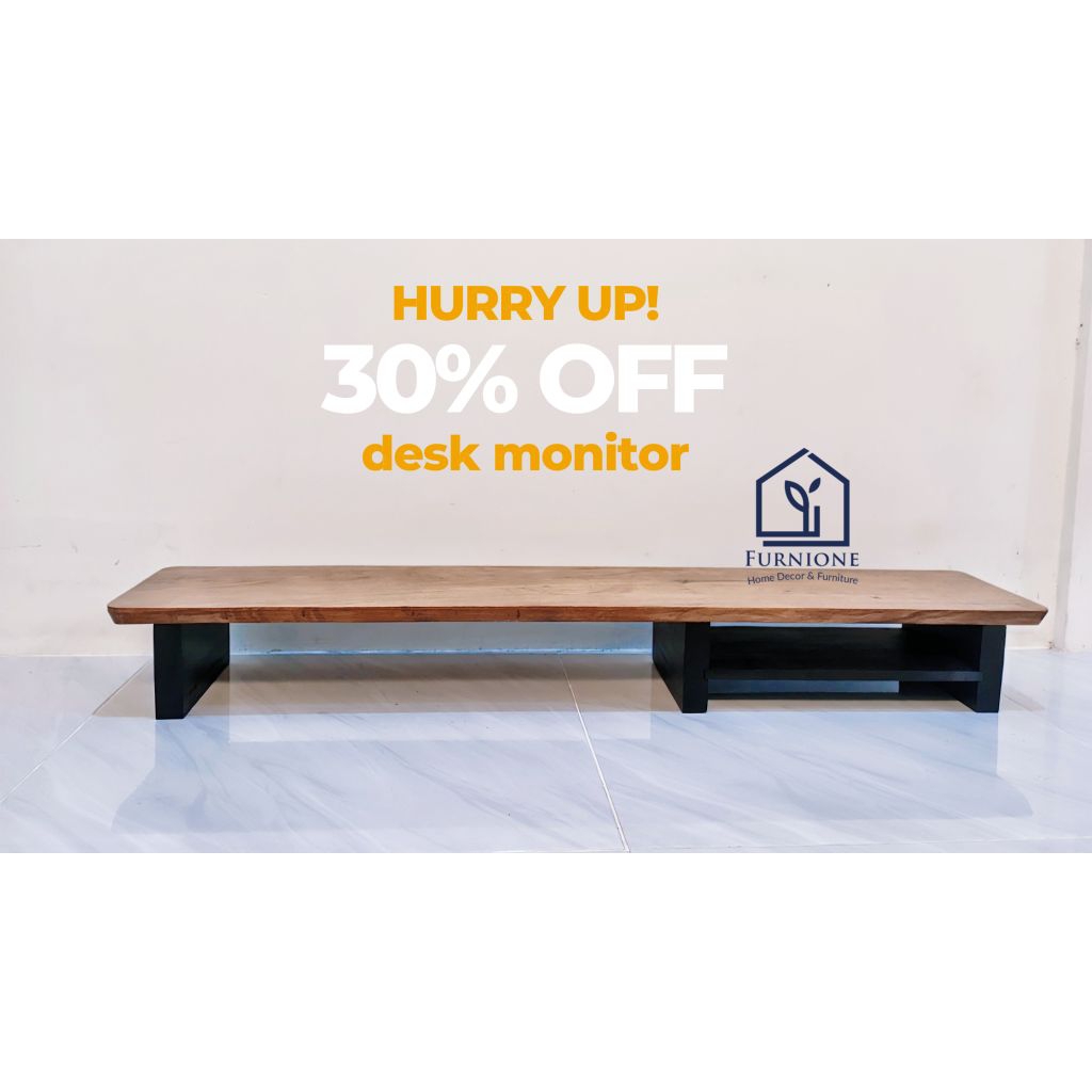 Jual desk monitor stand monitor kayu jati asli minimalis elegan ...