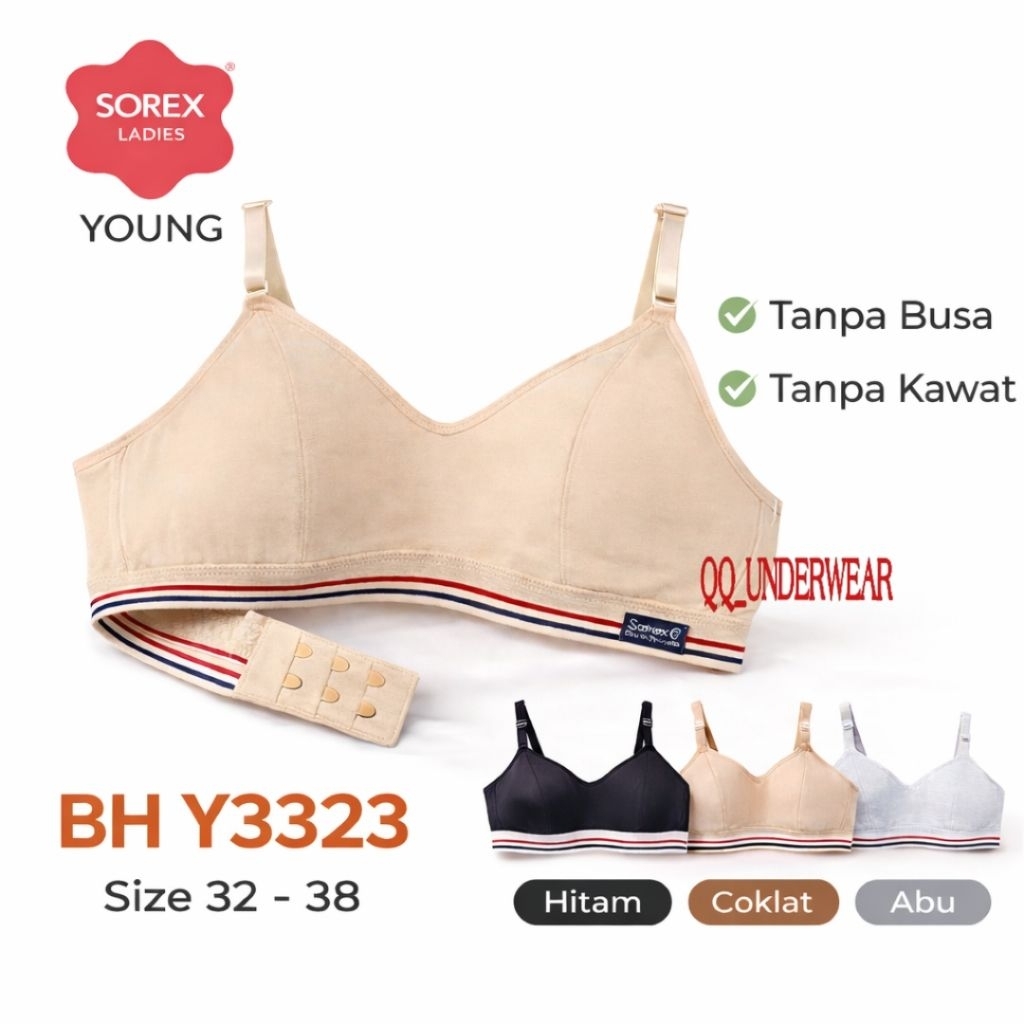 Jual Bra BH Remaja Sorex Tanpa Kawat Busa Tipis Kait 2 Setara Cup A ...