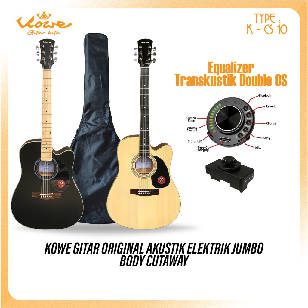 Jual Kowe Gitar Seri K - CS 10 Body Cutaway Akustik Elektrik 7545R ...