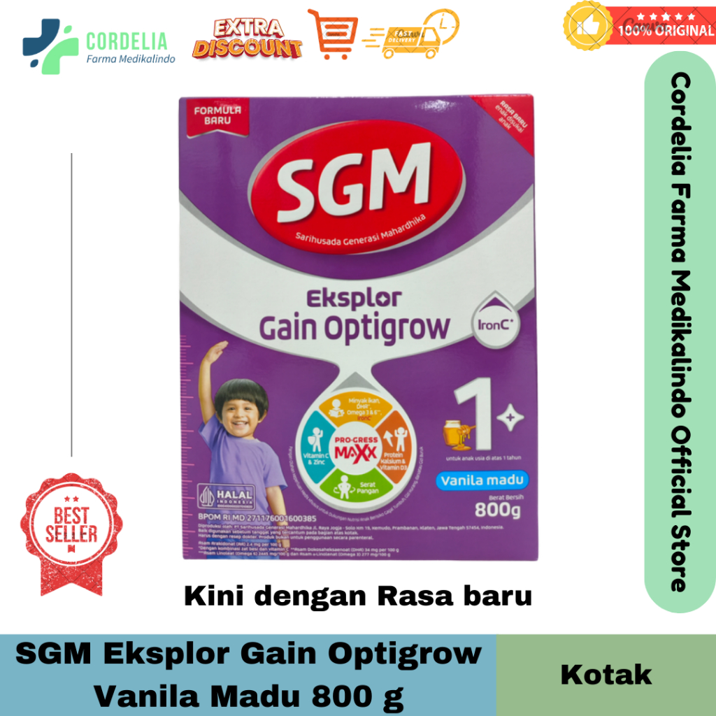 Jual SGM Eksplor Gain Optigrow 1+ Vanilla Madu 800g | Shopee Indonesia