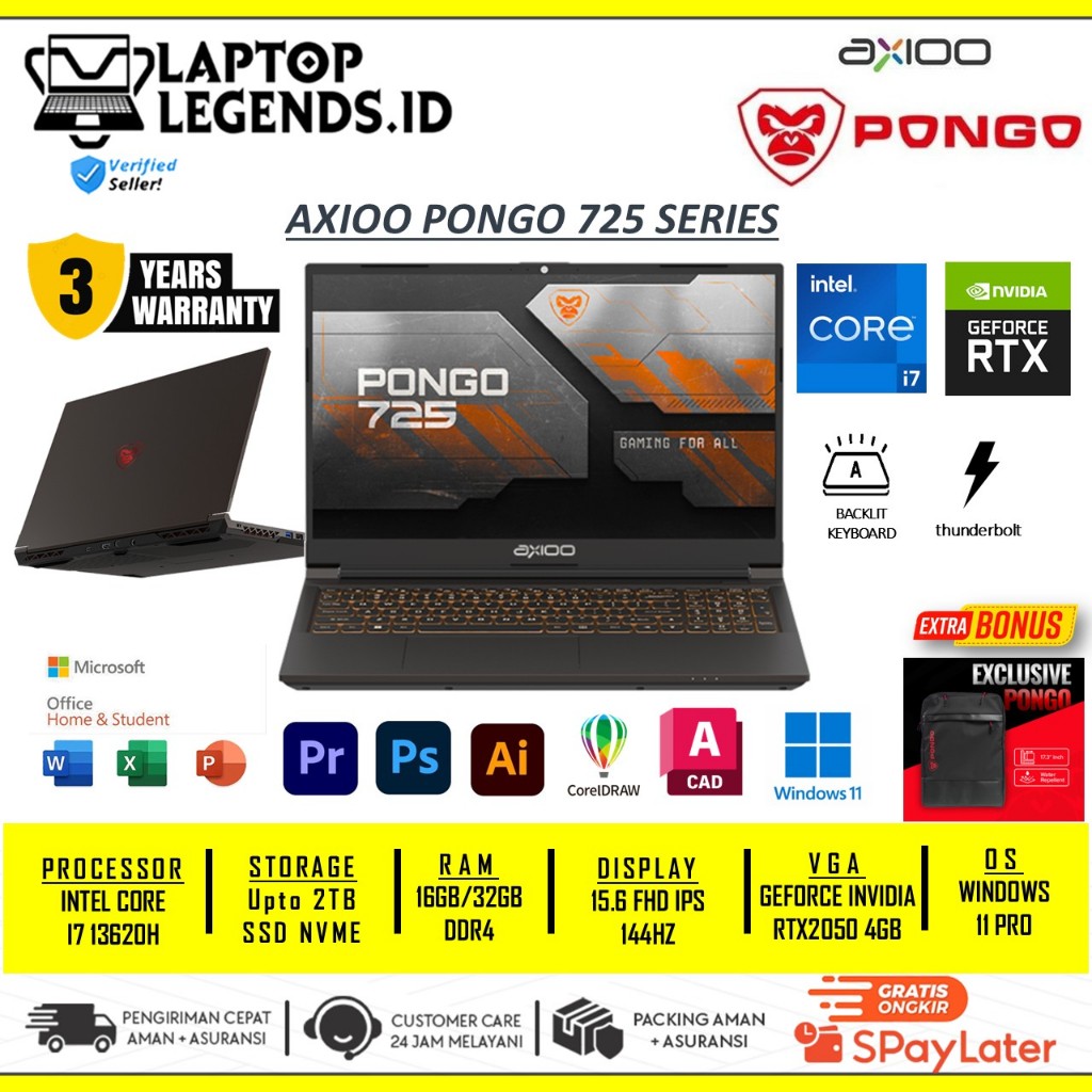 Jual Axioo Pongo 725 Terlengkap & Harga Terbaru April 2026 | Shopee ...