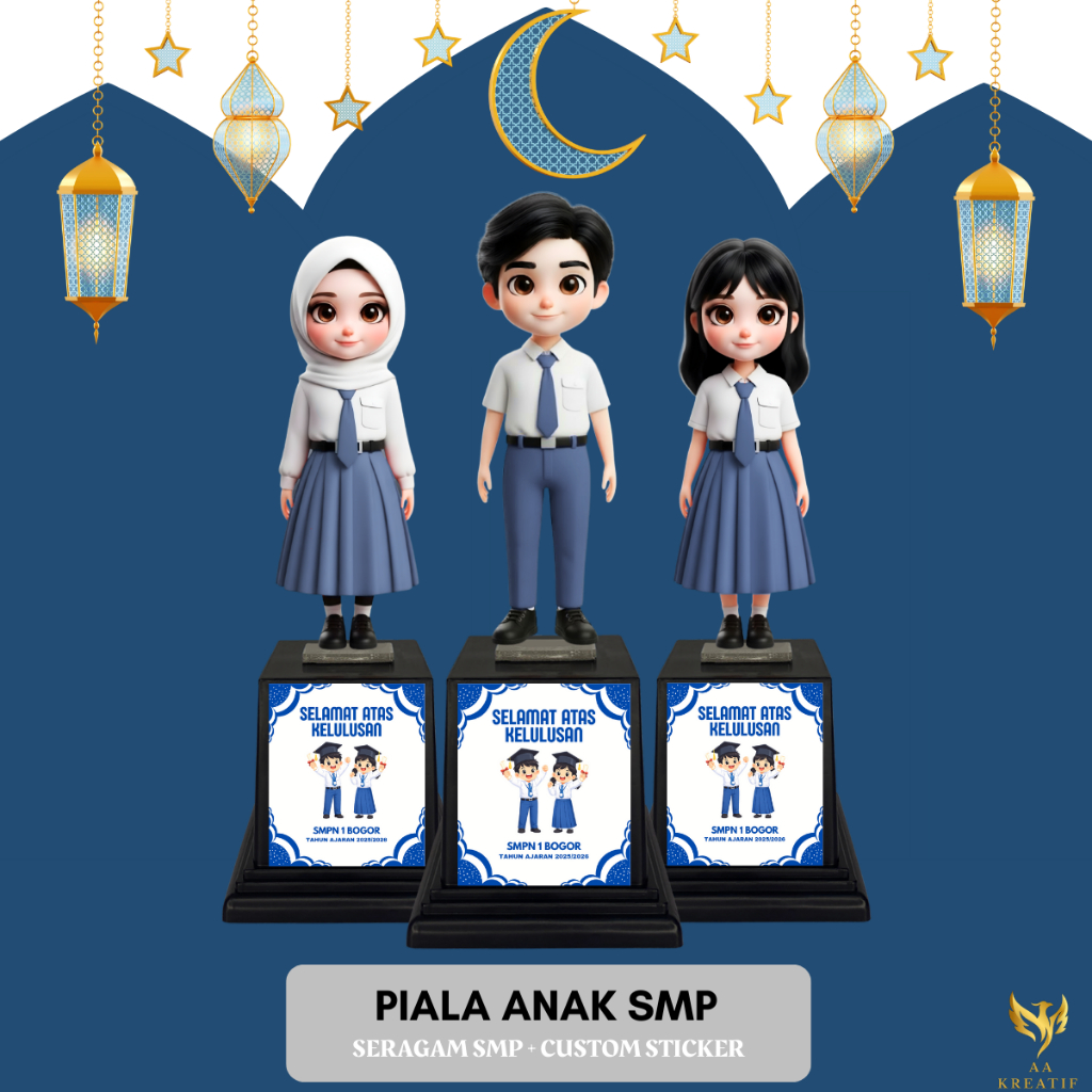 Jual Piala Akrilik Penghargaan Custom Sticker Anak SMP Pria,Perempuan ...