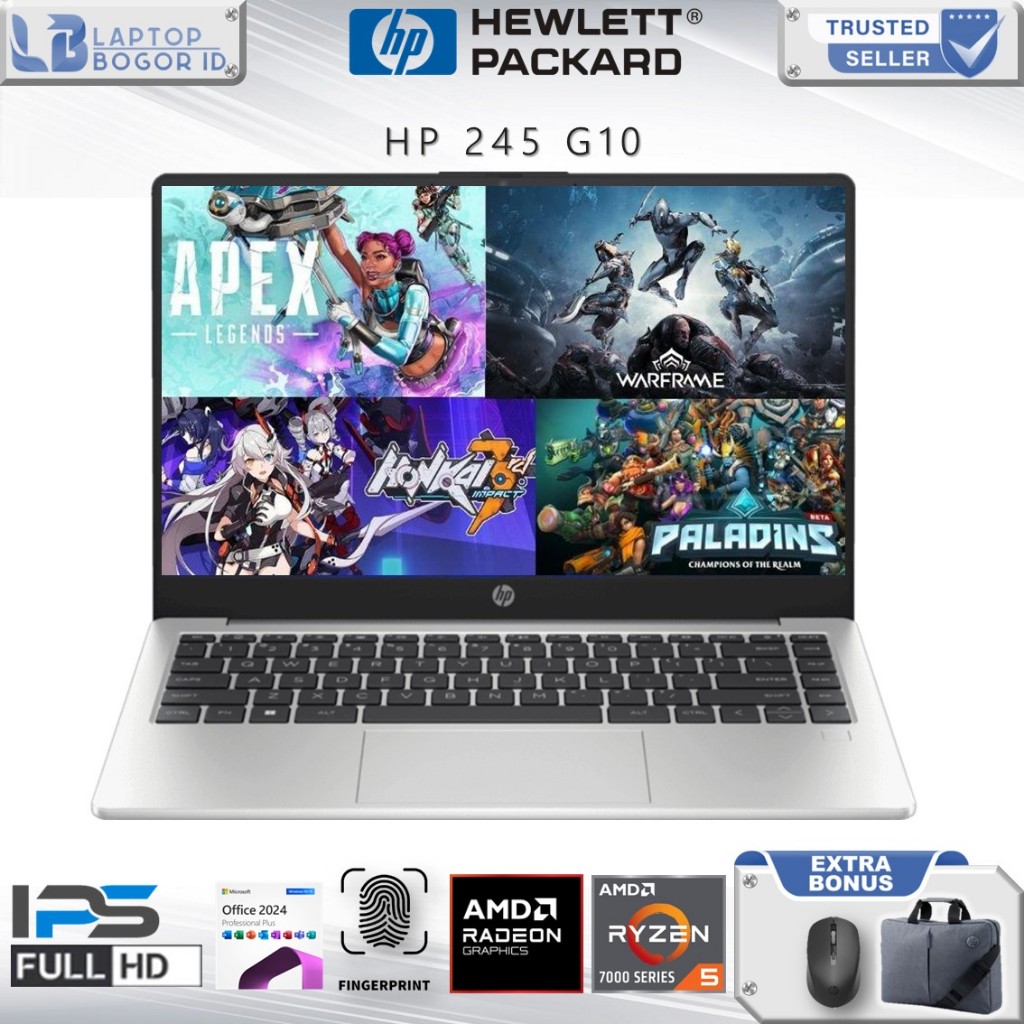 Jual Laptop HP 245 G10 AMD Ryzen 5 7520U 8GB 2TB 14.0 FHD FingerPrint ...