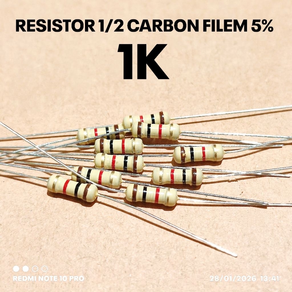 Jual (10 BUAH) RESISTOR 1/2W 1/2WATT 1K 1K KILO CF 5% ROHS | Shopee ...
