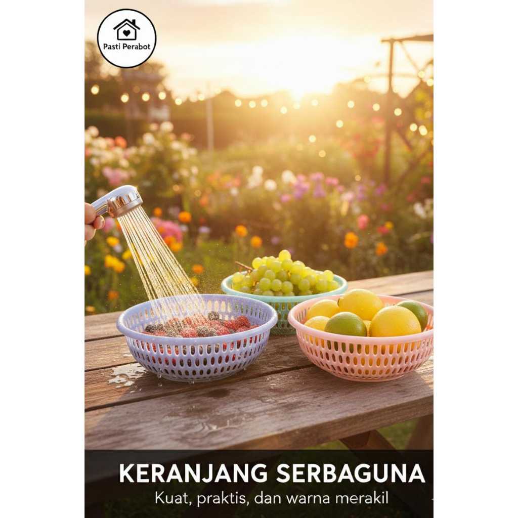 Jual KERANJANG SAYUR BULAT / KERANJANG SAYUR BUAH PLASTIK / KERANJANG ...