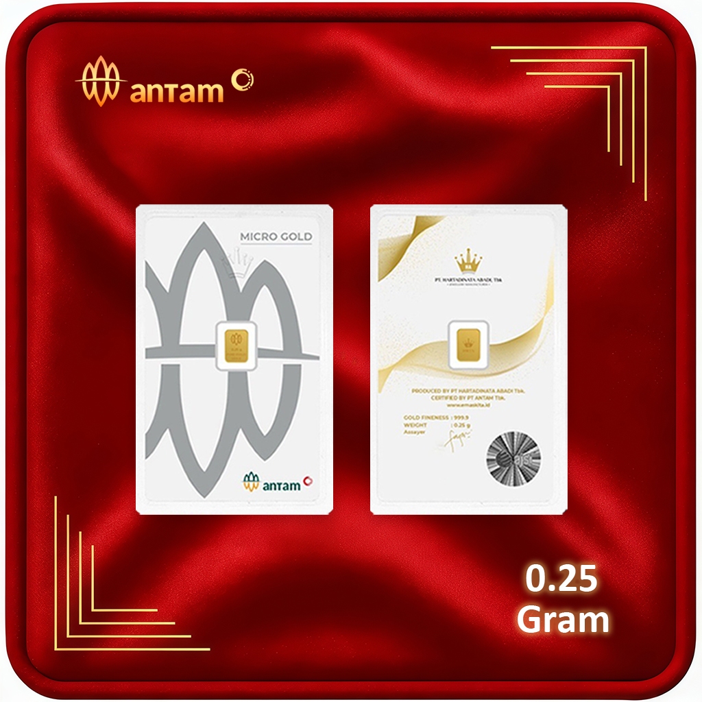 Jual Logam Mulia Emas Antam LM 0,25 gr Asli 2025-2026(COD) | Shopee ...