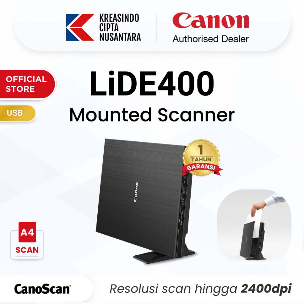 Jual Scanner A4 Canon Lide 400 - Portable Mounted Scan Dokumen Ringkas ...