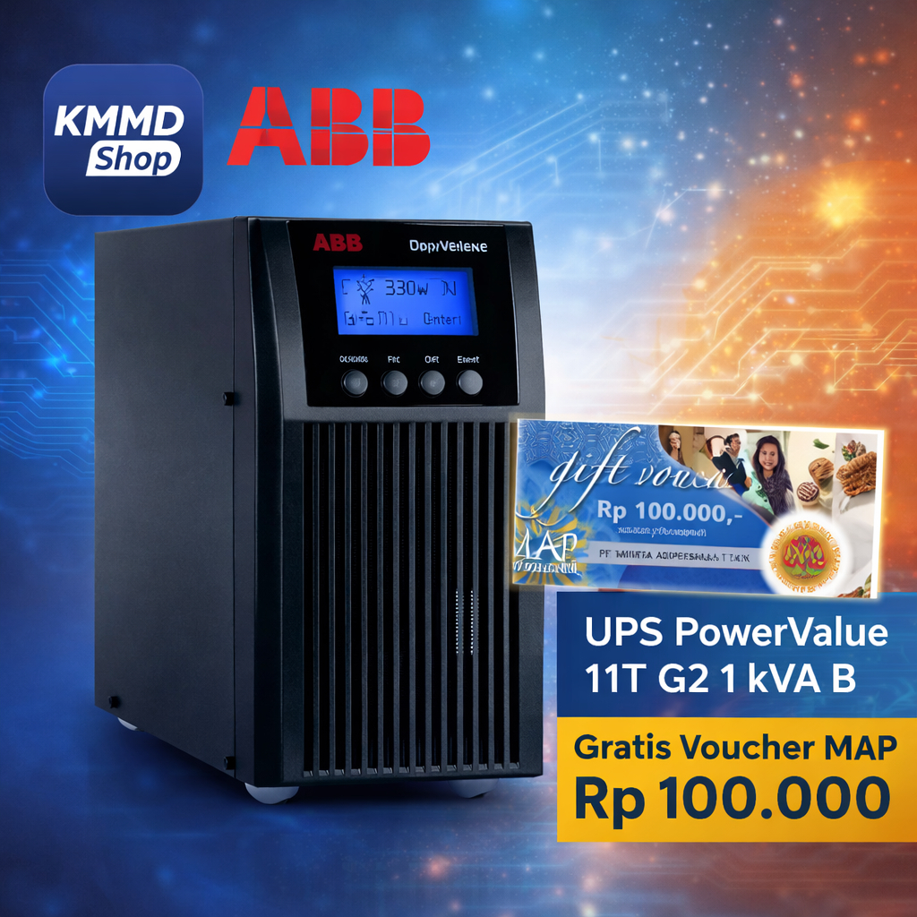 Jual UPS ABB 1KVA, UPS PowerValue 11T G2 1 kVA B, 1000VA/900Watts ...