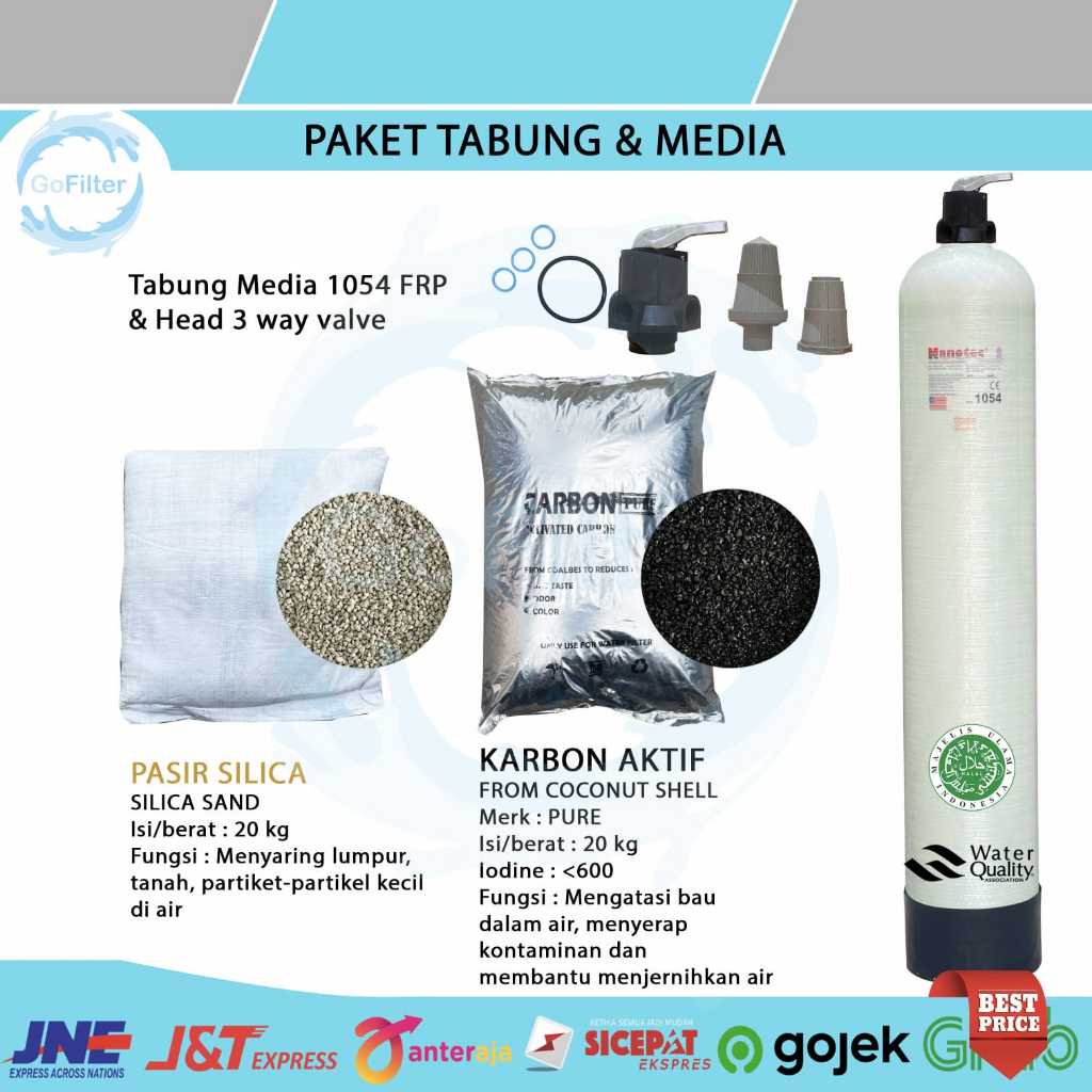 Jual PAKET ISI TABUNG MEDIA FILTER AIR FRP 1054 1354 + HEAD 3 WAY ...