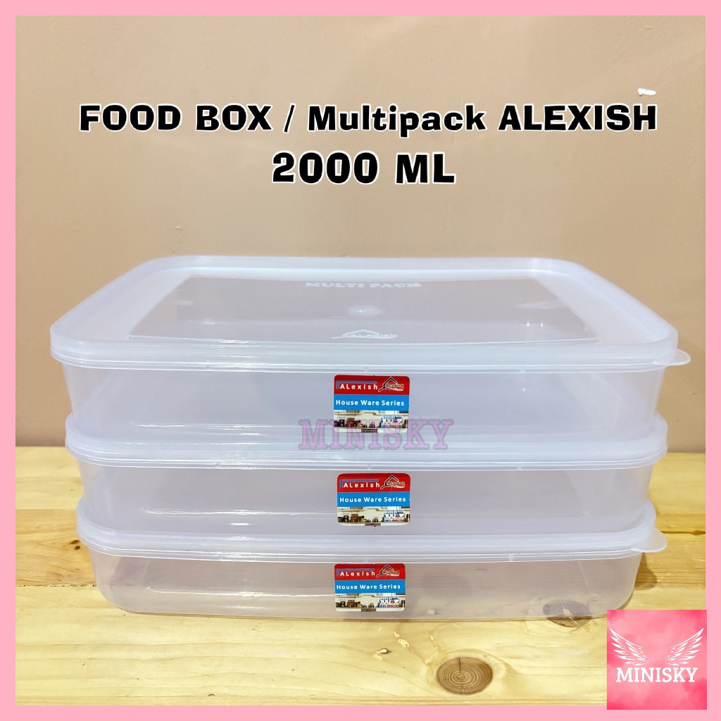 Jual Kotak Makanan Plastik Bening 2000 ML - Tahan Lama, Desain Bening ...