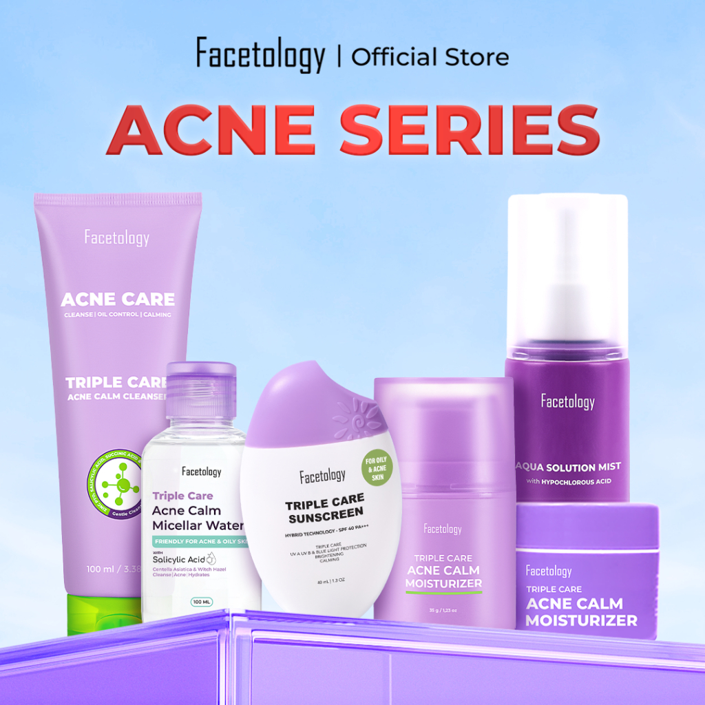 Jual [Acne Series] Facetology Bundling Triple Care Acne Calm Cleanser ...