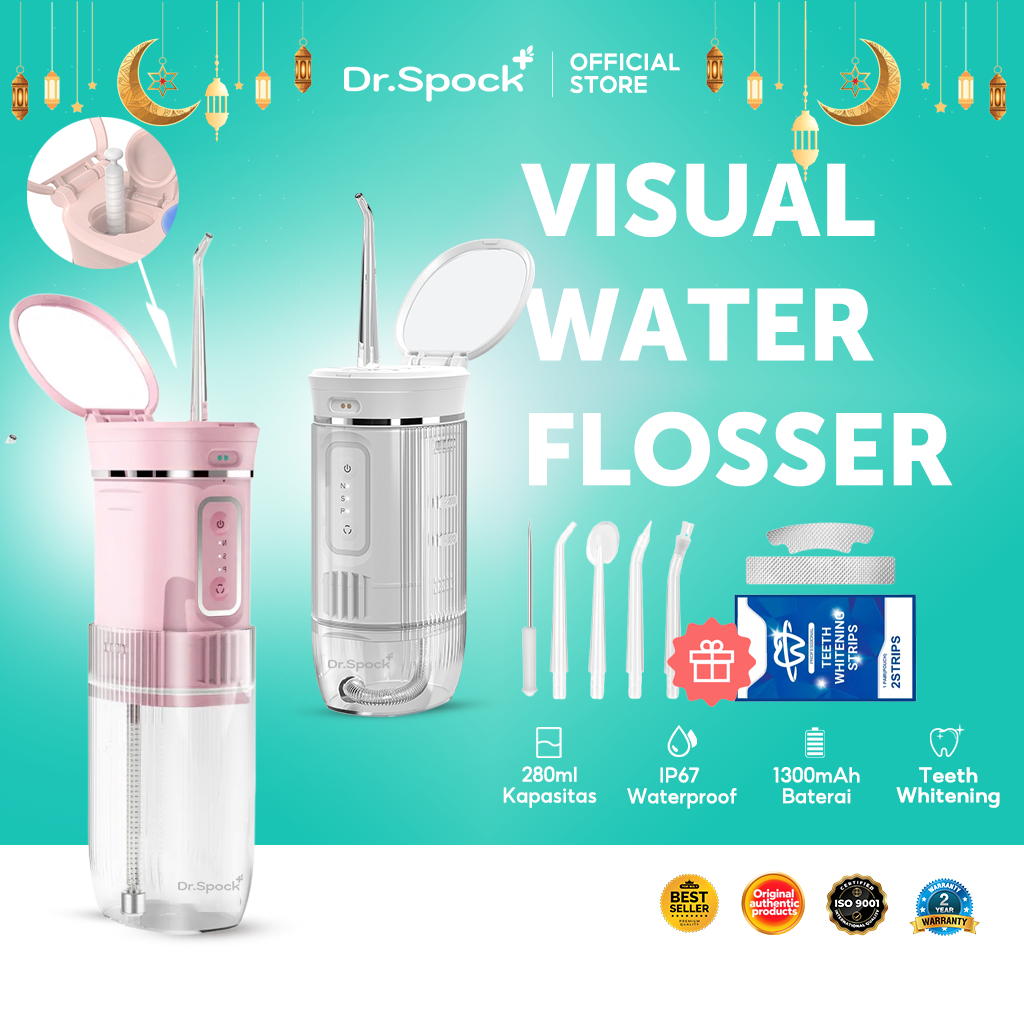 Jual Dr.Spock Water Flosser 280ML Foldable Water Floss Gigi Dengan ...