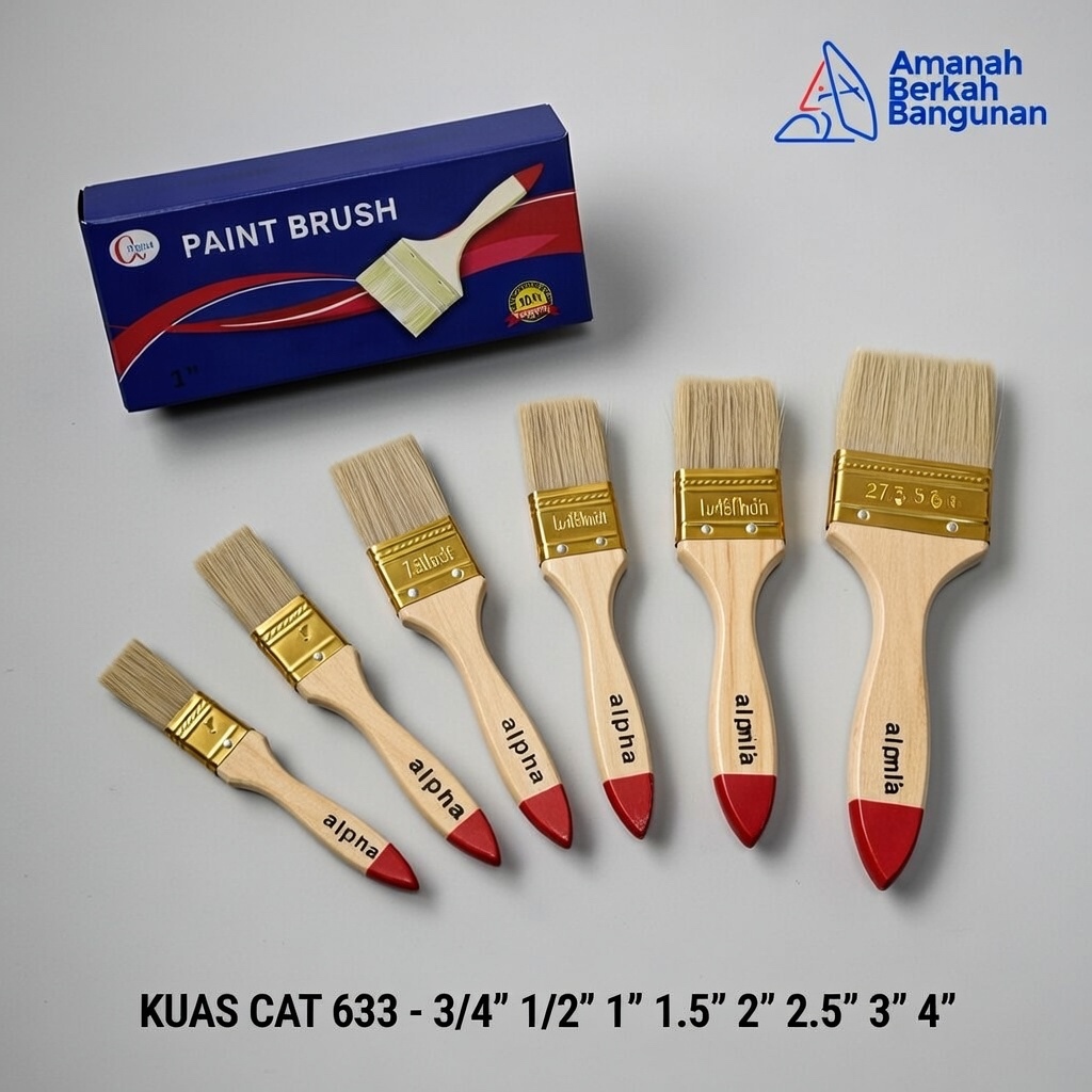 Jual Kuas Cat Bulu Tebal - ALPHA - [1/2"] / [3/4"] / 1" / 1.5" / 2" / 2 ...
